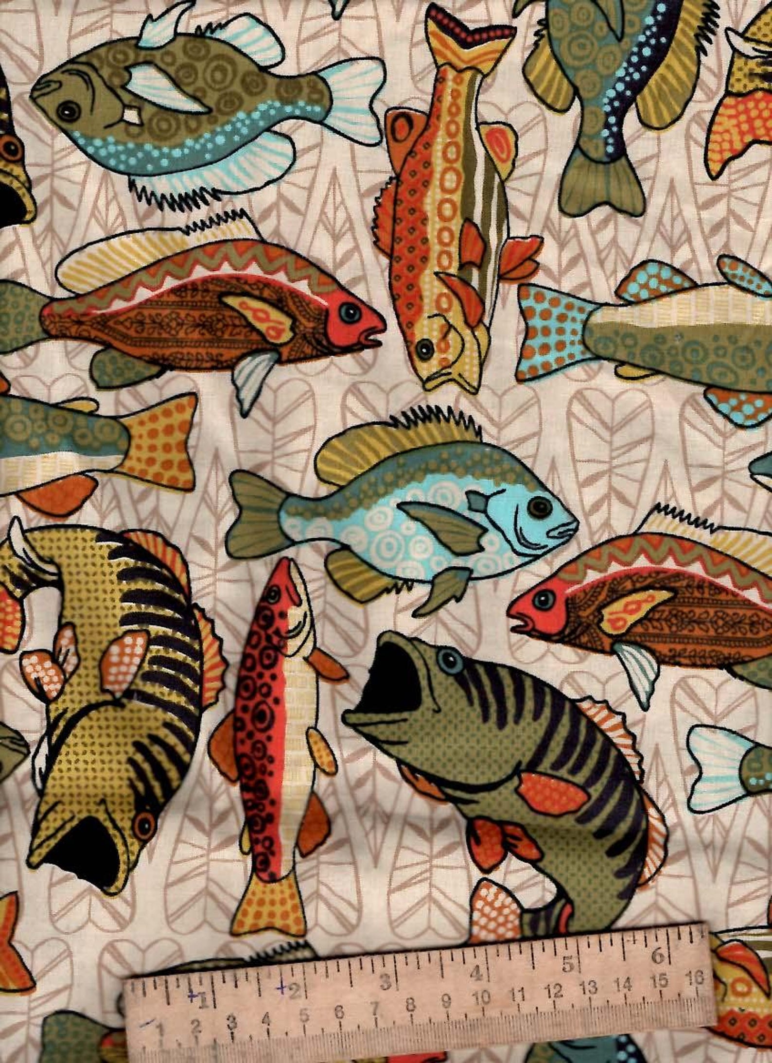 Fish Trout Salmon Fishing Cotton Fabric 17" by 44" - Etsy