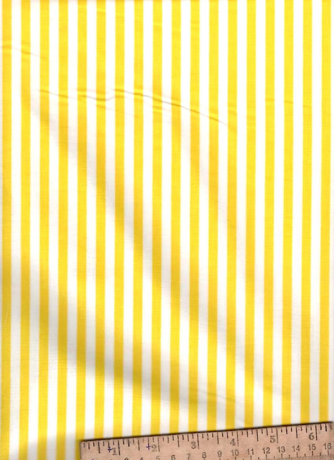 Sunny Yellow White Striped Stripes Cotton Fabric 1/2 Yard - Etsy
