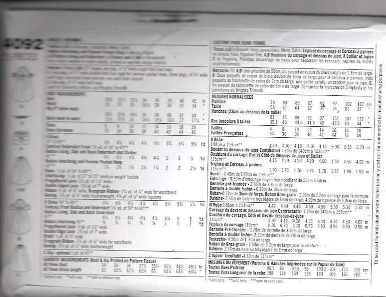 Simplicity 4092 Costume Pattern Historical 1700s French Gown Georgian ...