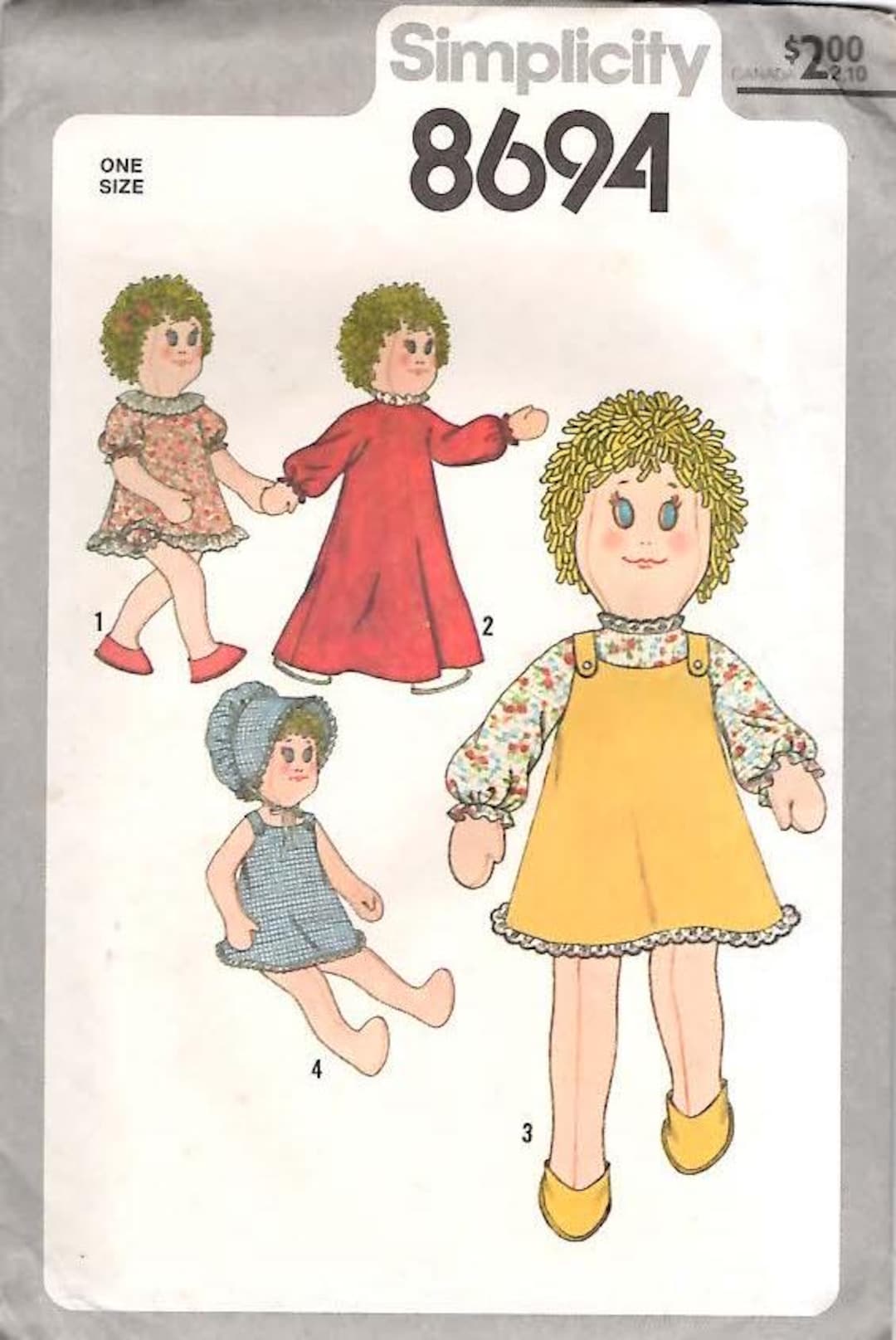 Vintage Simplicity 18 Stuffed Doll and Clothes Panties Dress UNCUT ...
