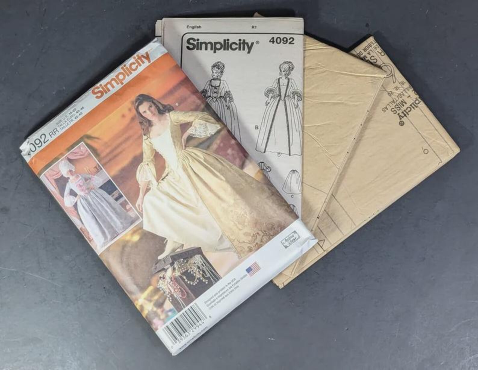Simplicity 4092 Costume Pattern Historical 1700s French Gown Georgian ...