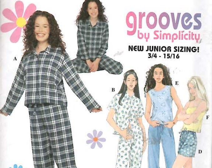 Simplicity Girls Teen Juniors Pajamas Size AA 3/4 to 15/16 New UNCUT ...