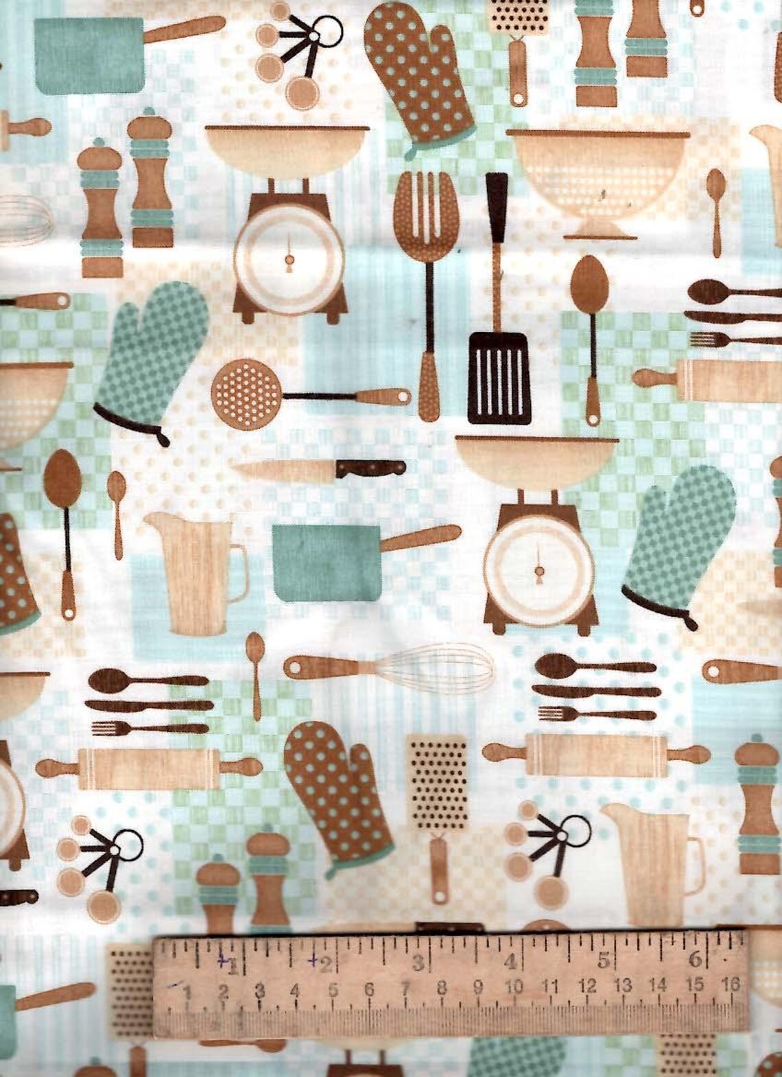 Cottagecore Kitchen Dishes Utensils Potholder Farmhouse Cotton Fabric 1 ...
