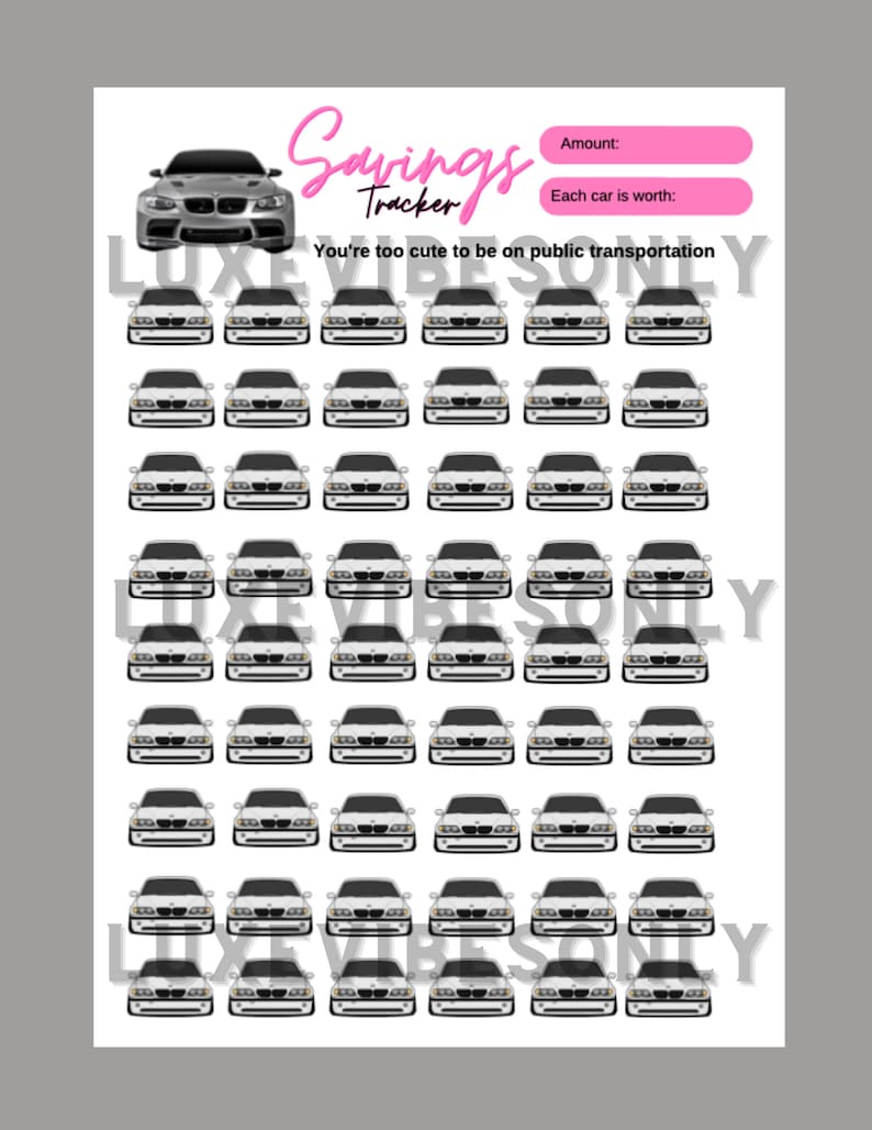 New Car Savings Tracker - Etsy