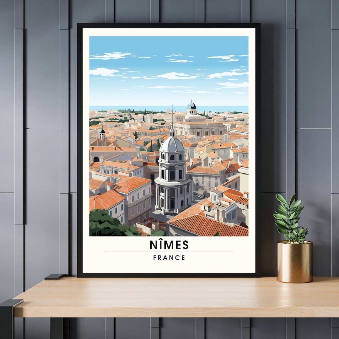 Nîmes Print | Travel Poster Nîmes | Travel Print Nîmes , France - Etsy