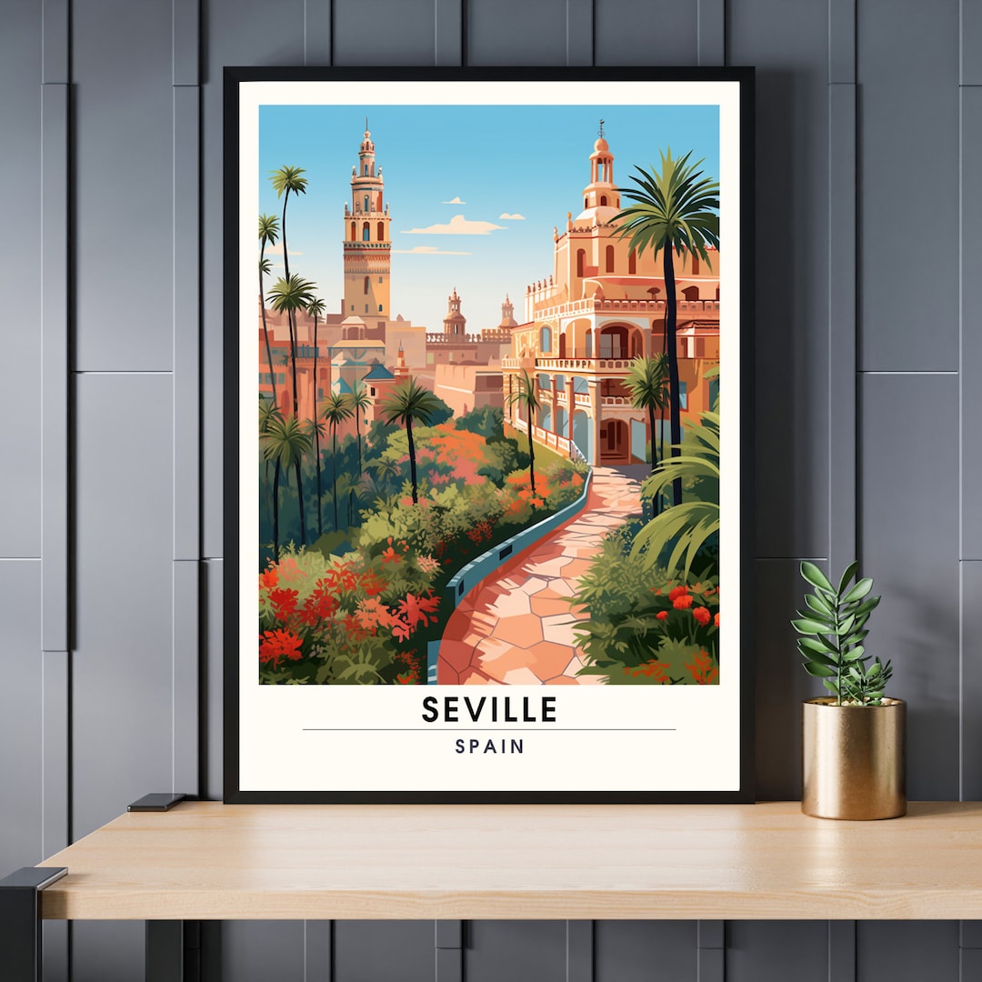 Imprimir Sevilha, Espanha | Cartaz de viagem de Sevilha - Etsy Portugal