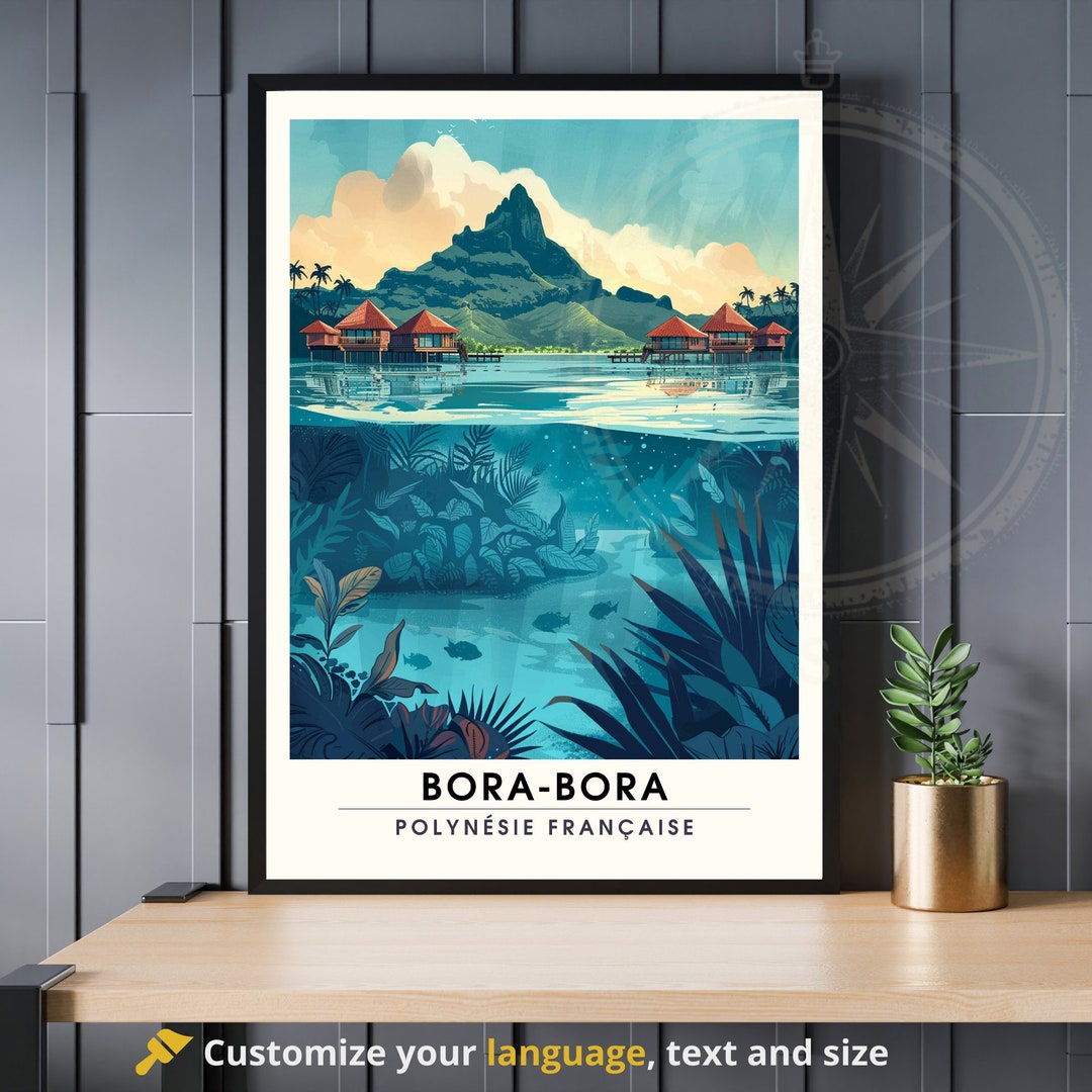 Bora Bora Poster Bora Bora Travel Poster Bora Bora Print Bora-bora ...