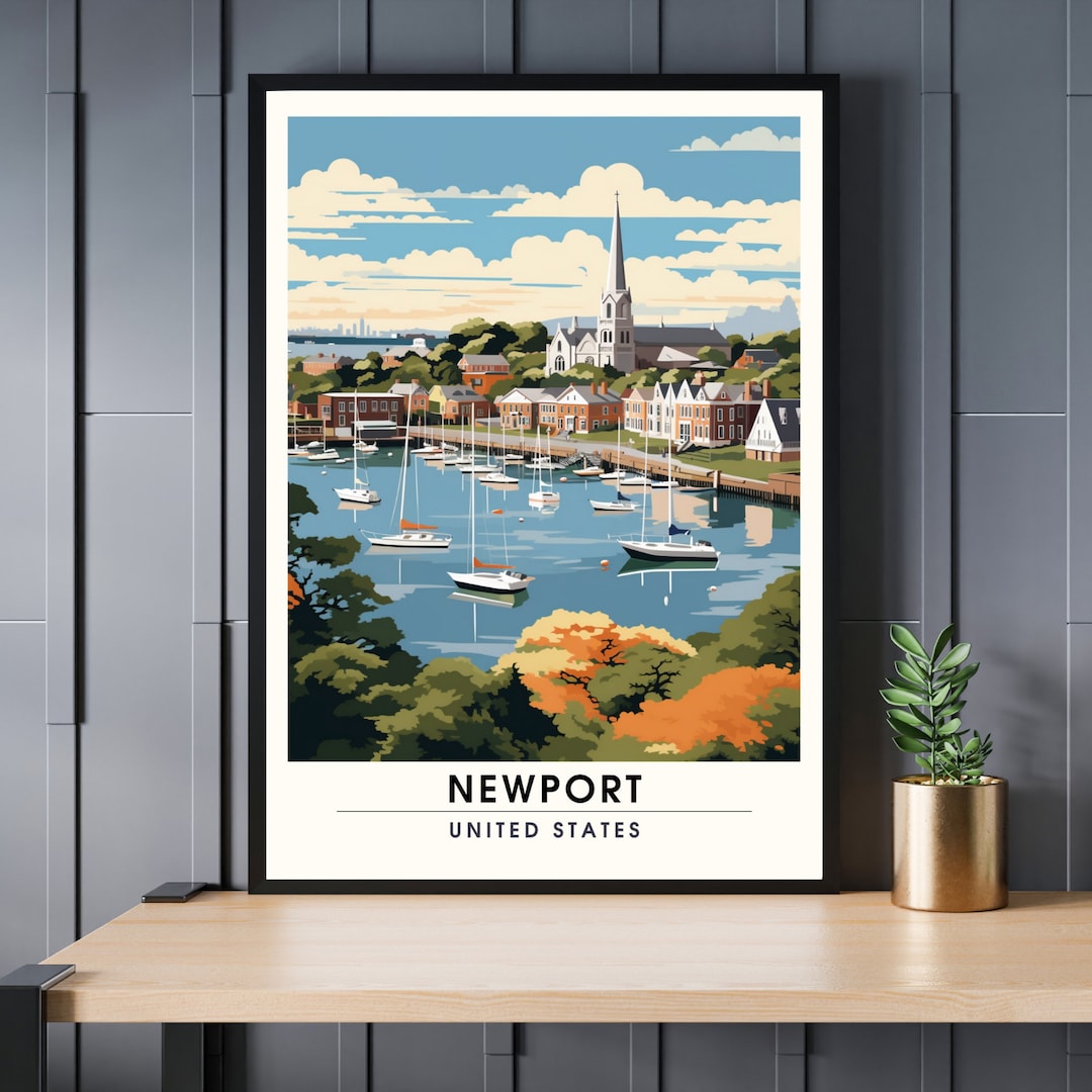 Newport Print Newport Travel Print Poster Rhode Island - Etsy