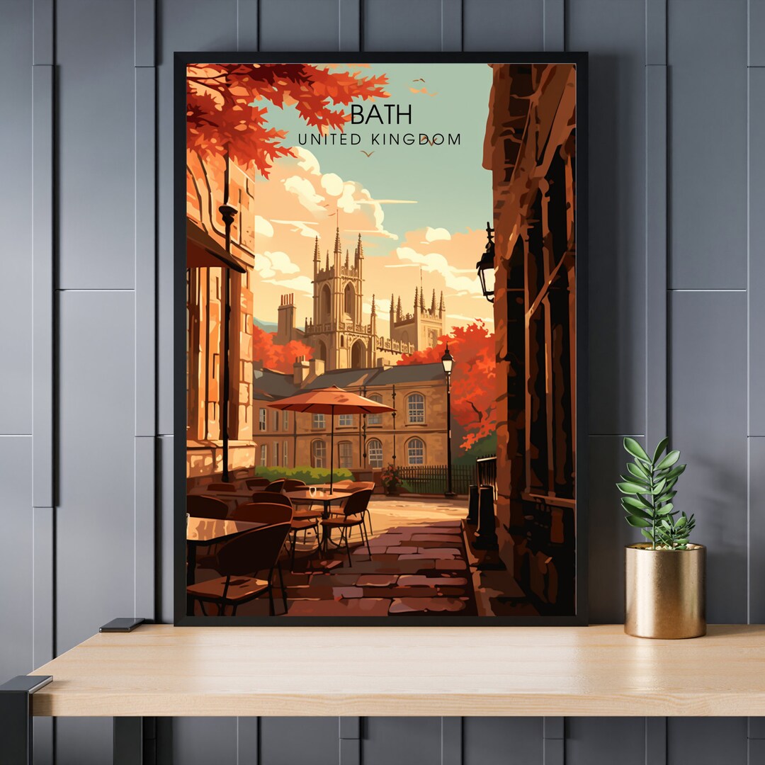Bath Travel Poster - Bath Travel Print - Artistic Urban Landscape ...