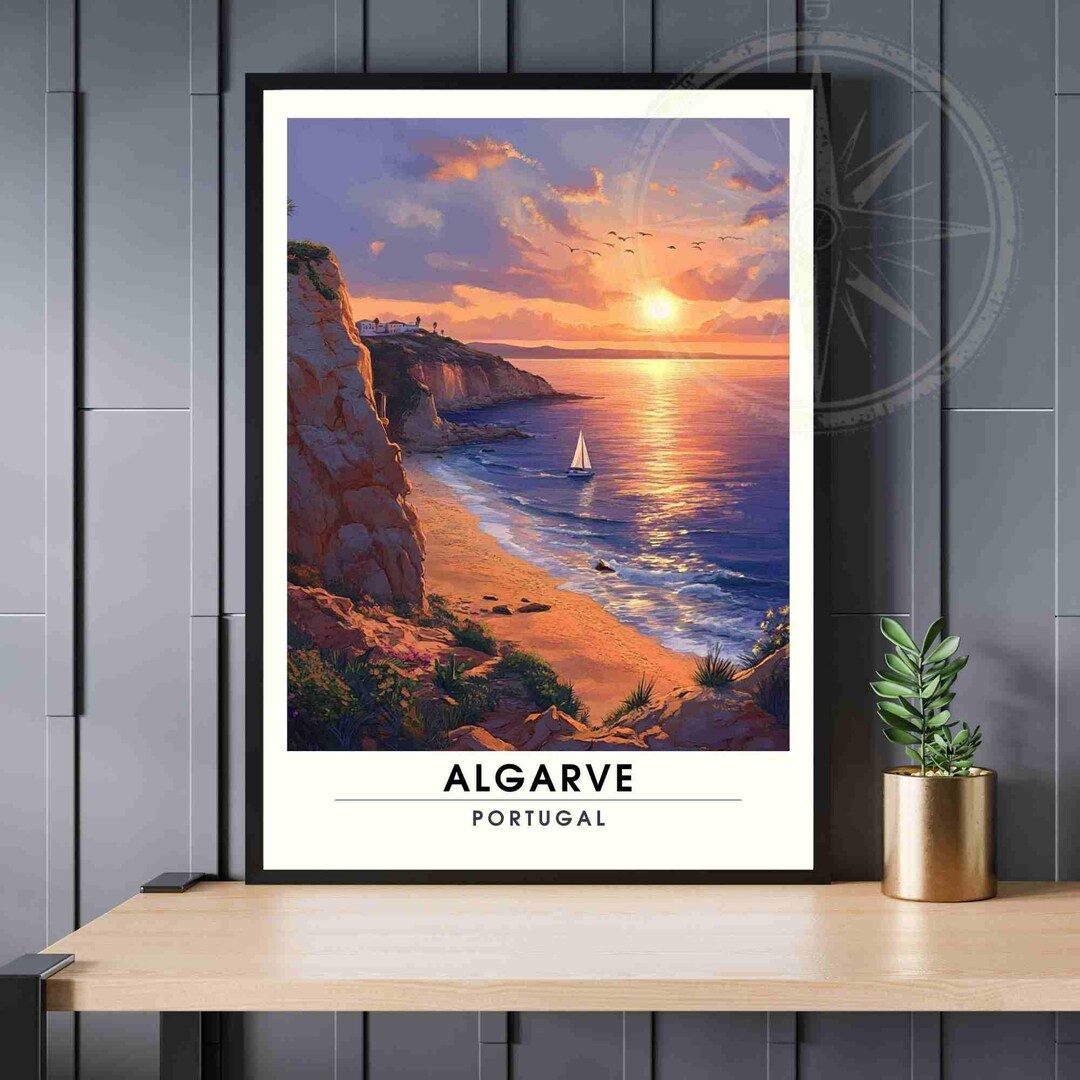 Algarve Poster | Algarve Print, Portugal - at Sunset - Etsy