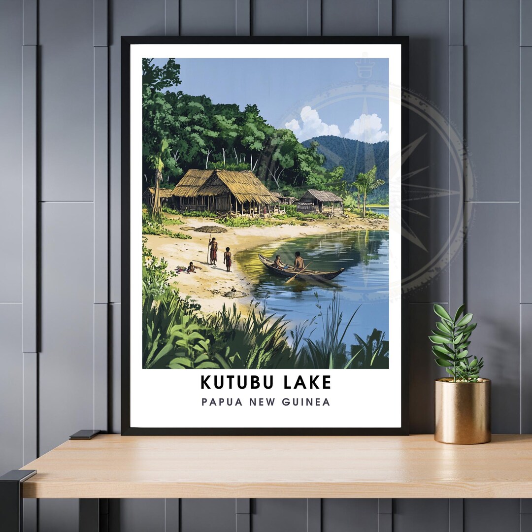 Lake Katubu Poster | Papua New Guinea Travel Poster | Lake Poster - Etsy