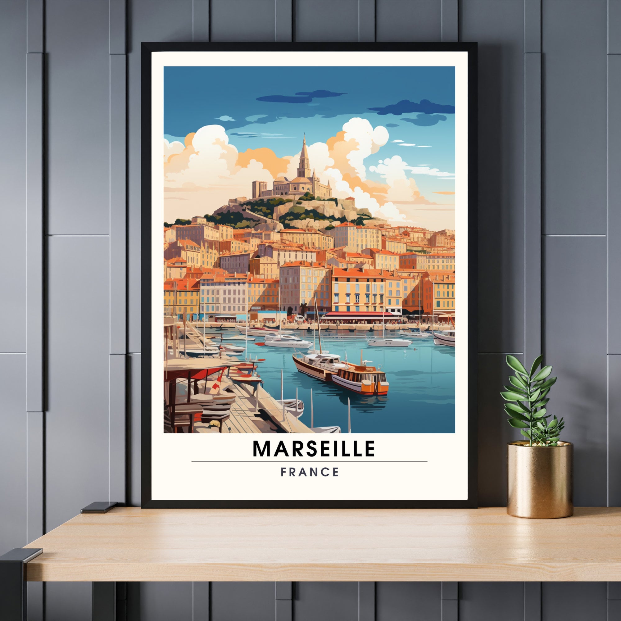 Marseille Poster | Marseille Print | Travel Poster Marseille, France - Etsy