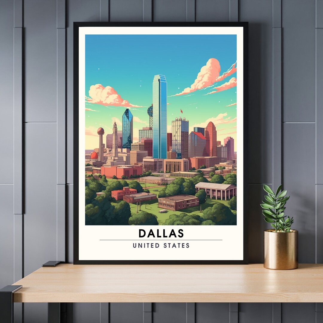 Dallas Print Dallas, Texas Travel Print - Etsy