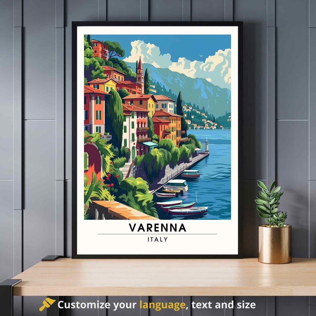 Varenna Poster Varenna, Italy Travel Print Lake Como Travel Poster - Etsy