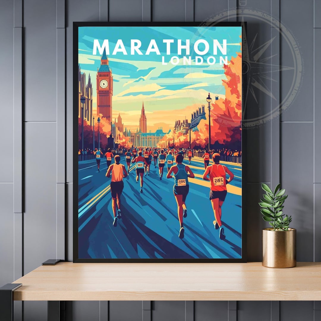London Marathon Poster Marathon Printing London Travel Poster - Etsy