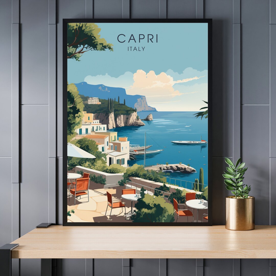 Capri Poster | Wall Art Italy | Travel Poster Capri | Capri Print - Etsy