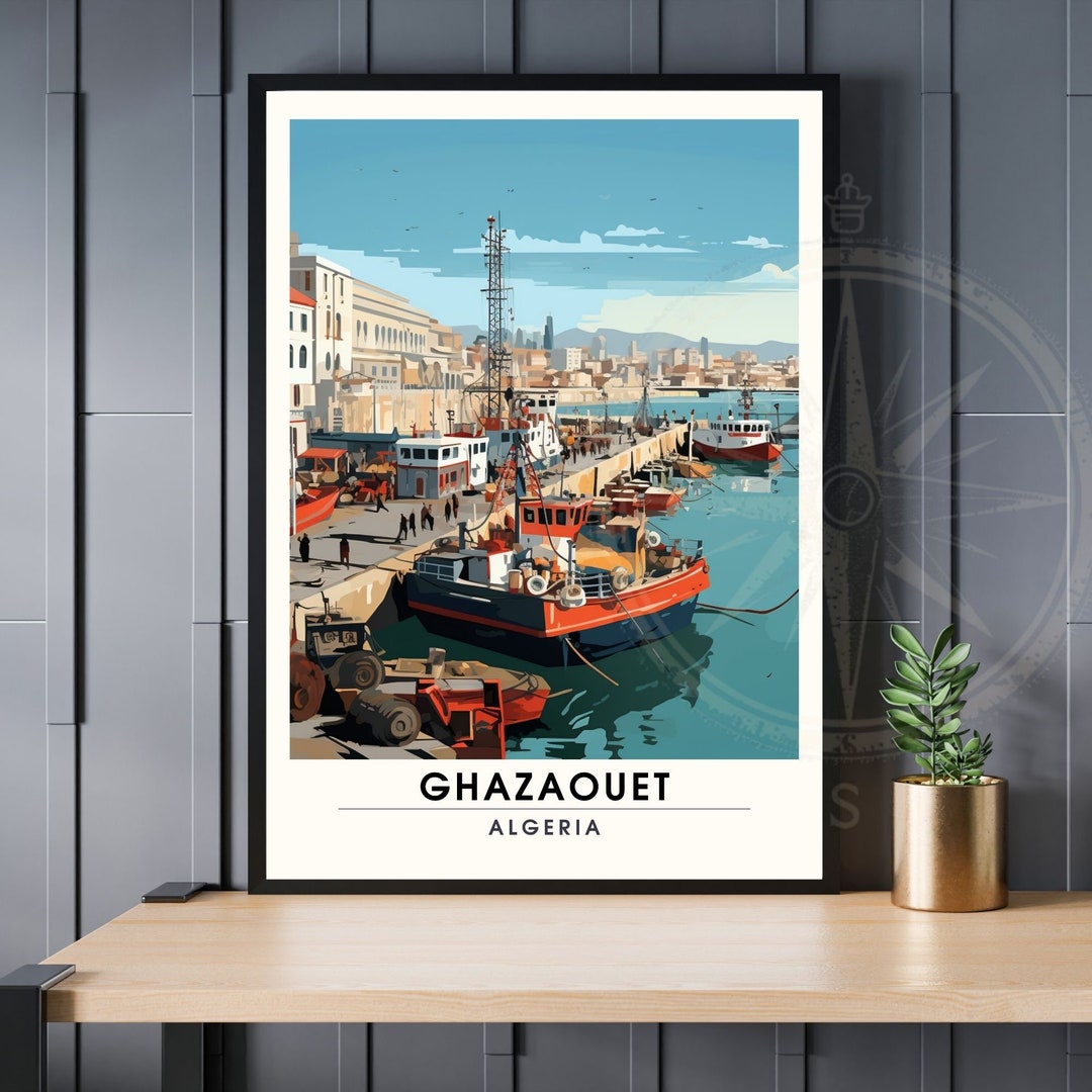 Poster Ghazaouet, Algeria Algeria Travel Poster Ghazaouet Port Poster ...