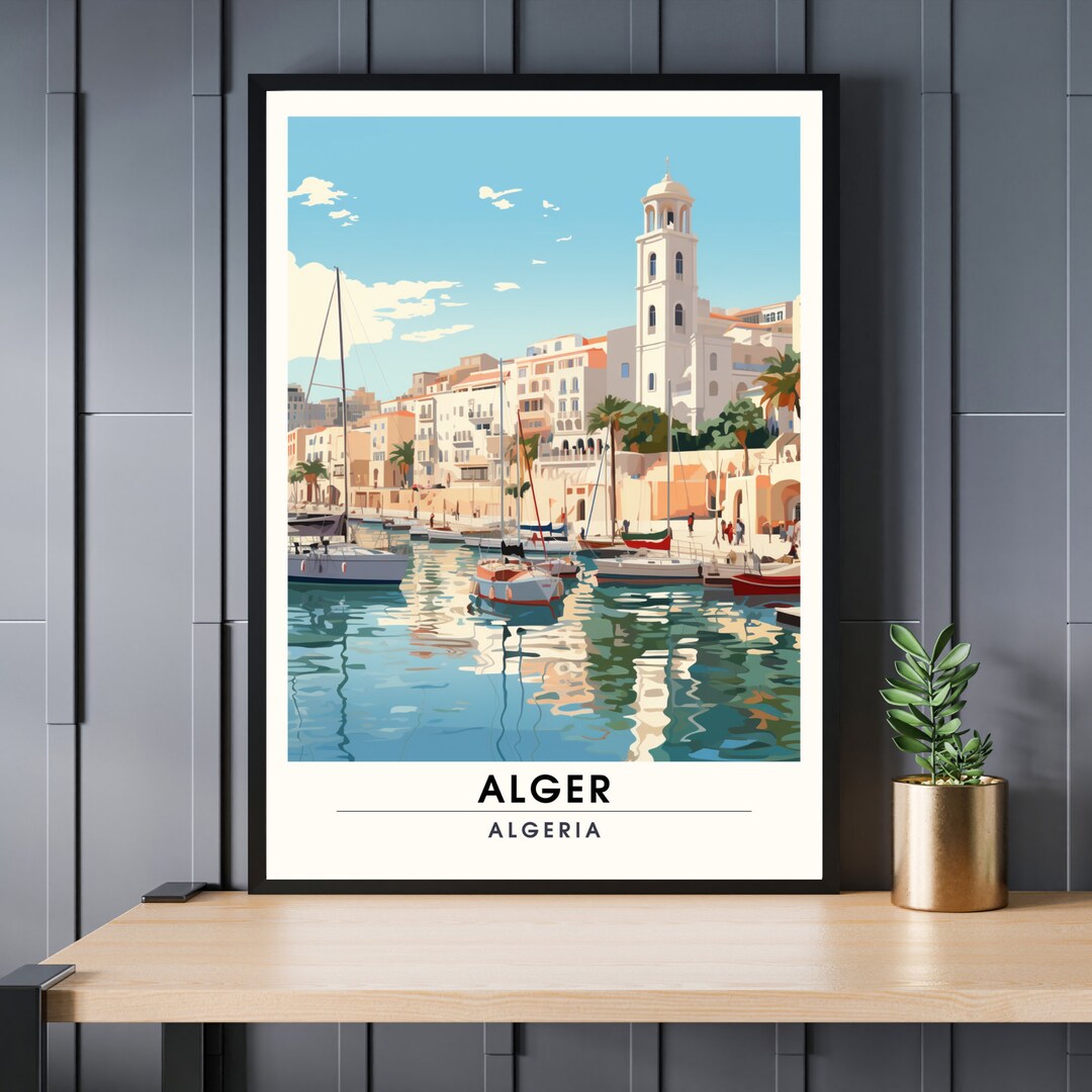 Algiers Poster Algiers Travel Poster Algiers Port Poster Algeria Print ...