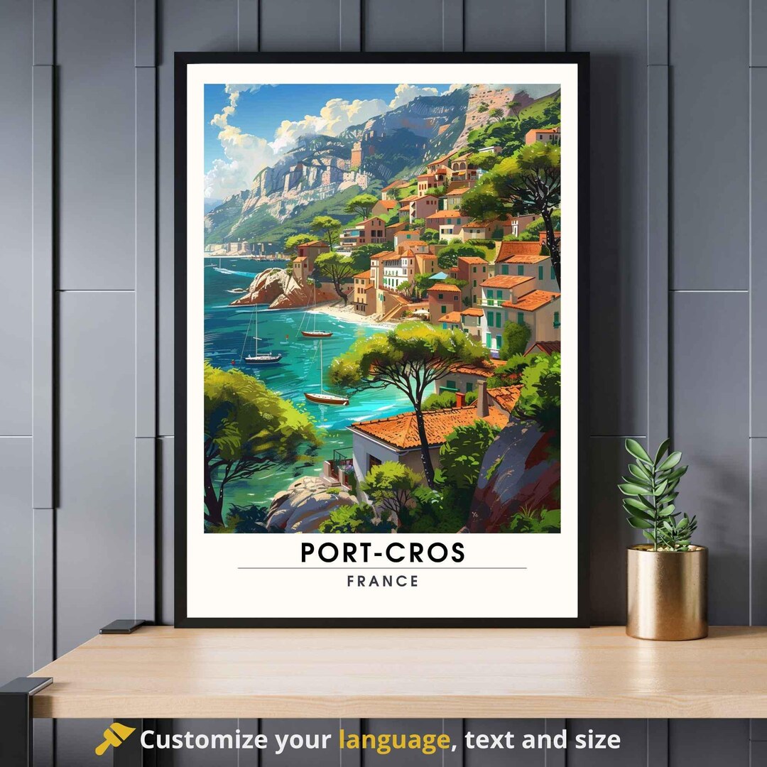 Pôster de Port-Cros, França - Impressão de viagem de Port-Cros - Pôster ...