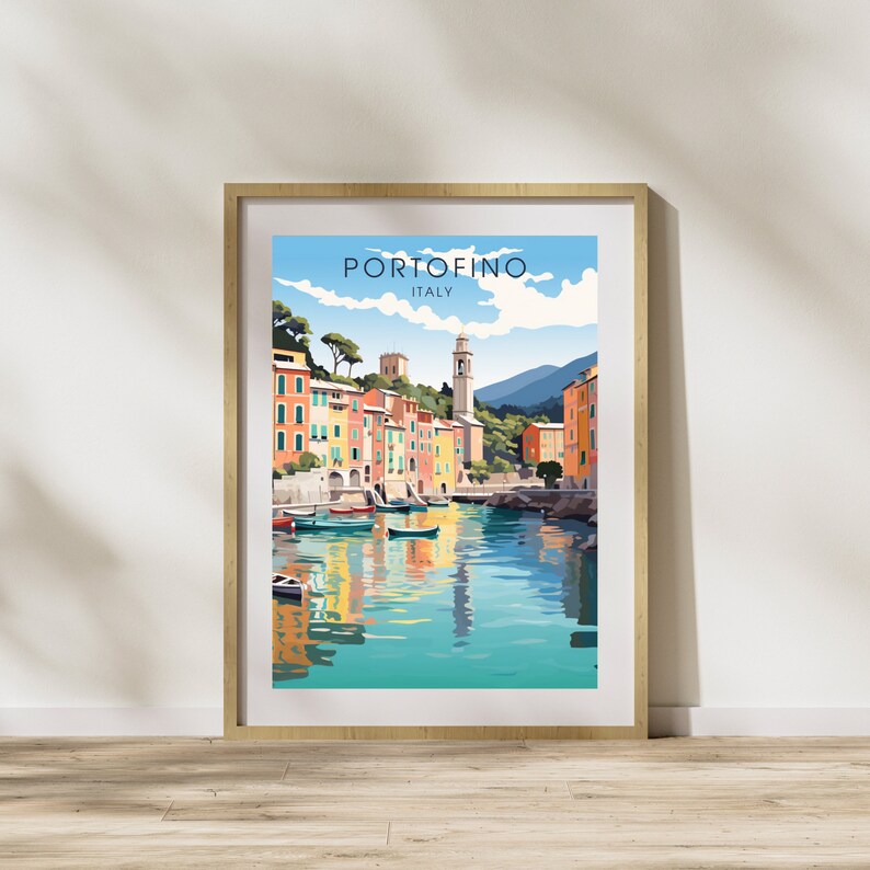 Portofino Poster Travel Poster Italy Portofino Print - Etsy