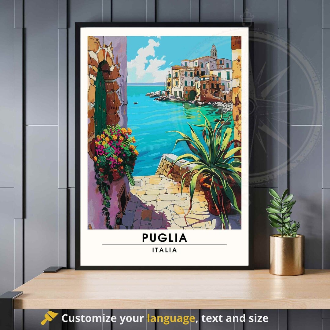 Puglia Print - Travel Poster Puglia, Italy - Apulia - Etsy
