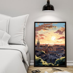 Cambridge Poster Cambridge Travel Print Cambridge Print University of ...