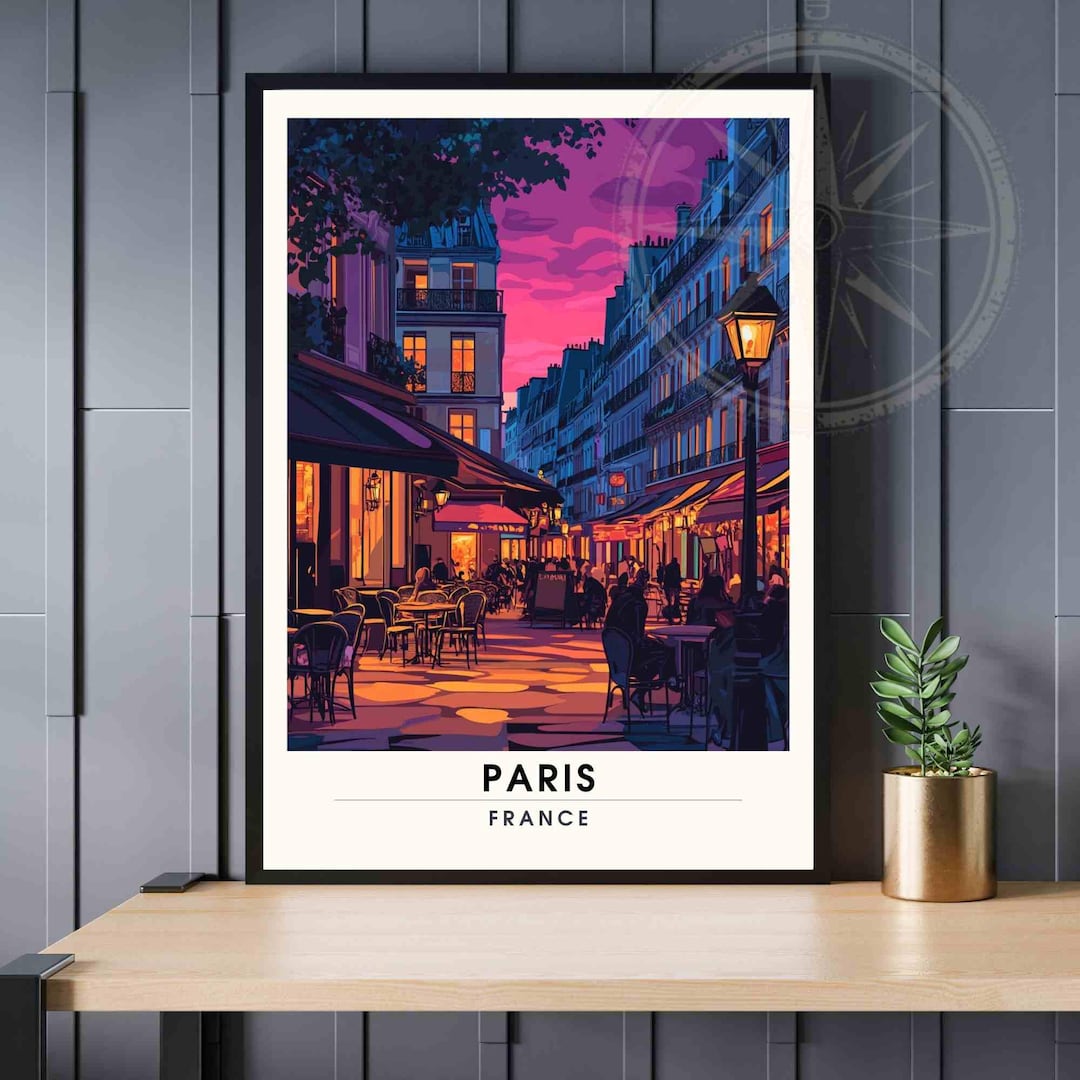 Paris Poster | Paris Print | Quartier Saint-michel - Etsy