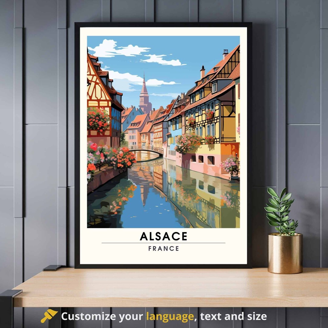 Alsace Poster - Travel Print Alsace, France - Alsatian City Poster - Etsy