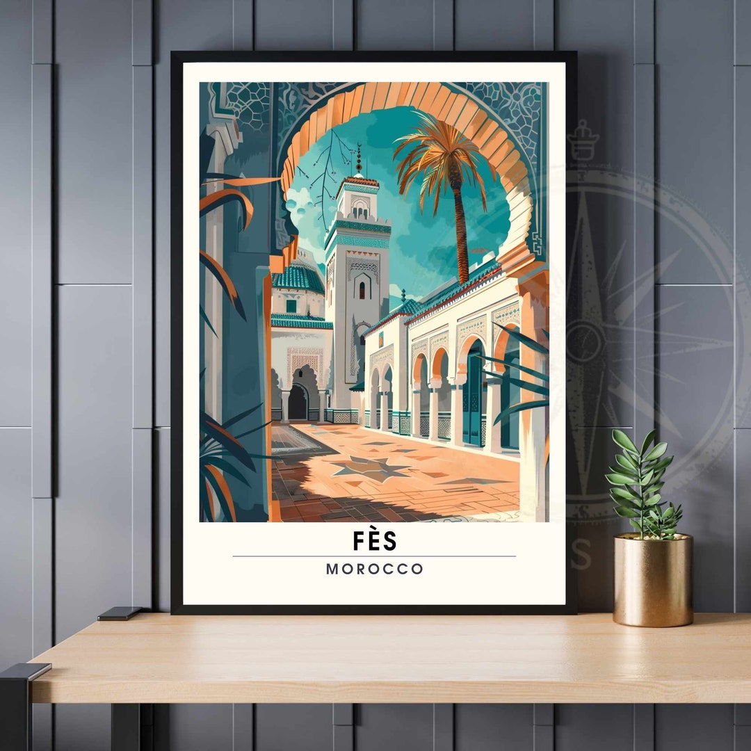 Fez, Morocco Poster Fez Print Fez Travel Poster - Etsy