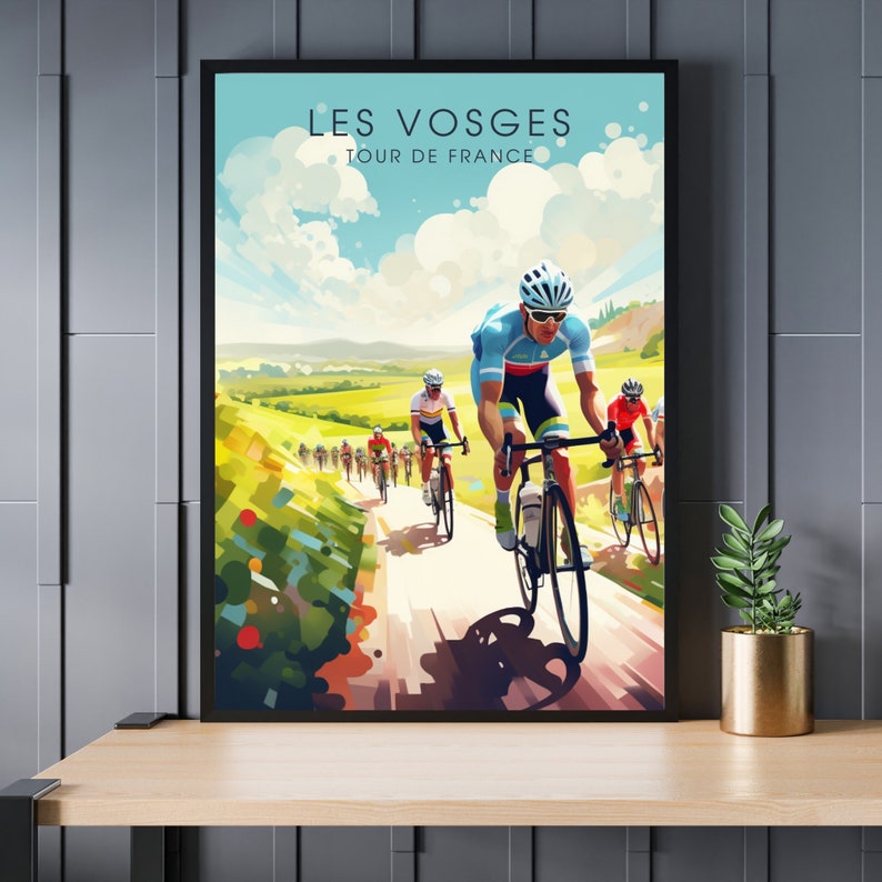 Tour De France Poster Set the Pyrenees, the Alps, the Vosges, Paris ...