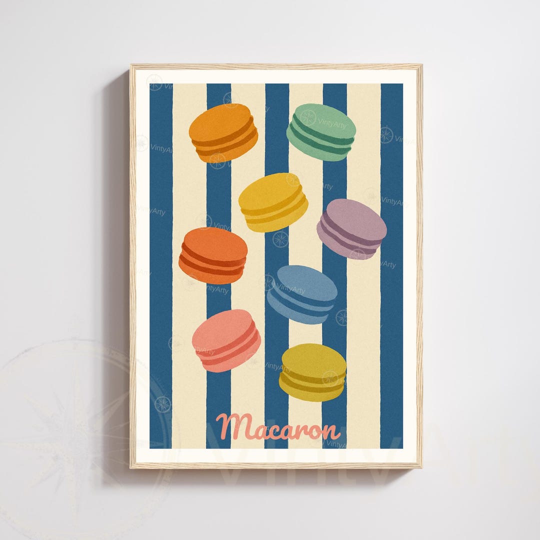 Macaron Poster | Macaron Travel Print | Kitchen Poster - Etsy