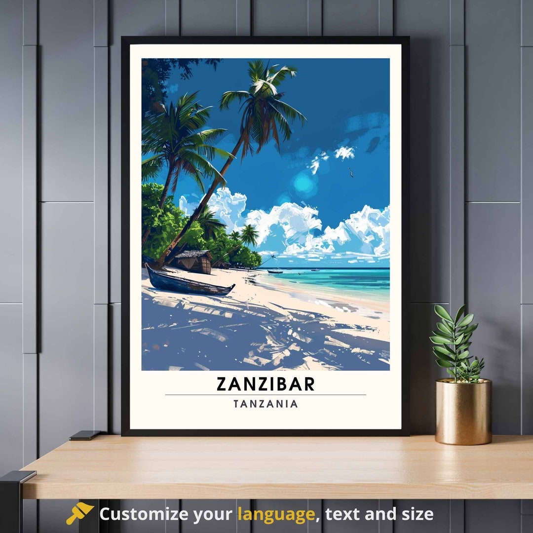 Zanzibar Poster | Travel Print Zanzibar, Tanzania - Etsy