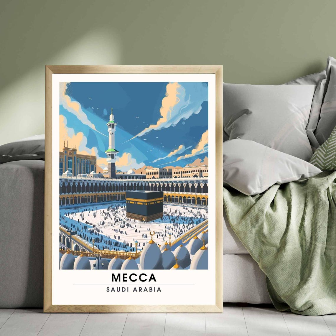 Mecca Poster | Travel Poster Mecca, Saudi Arabia | the Kaaba - Etsy