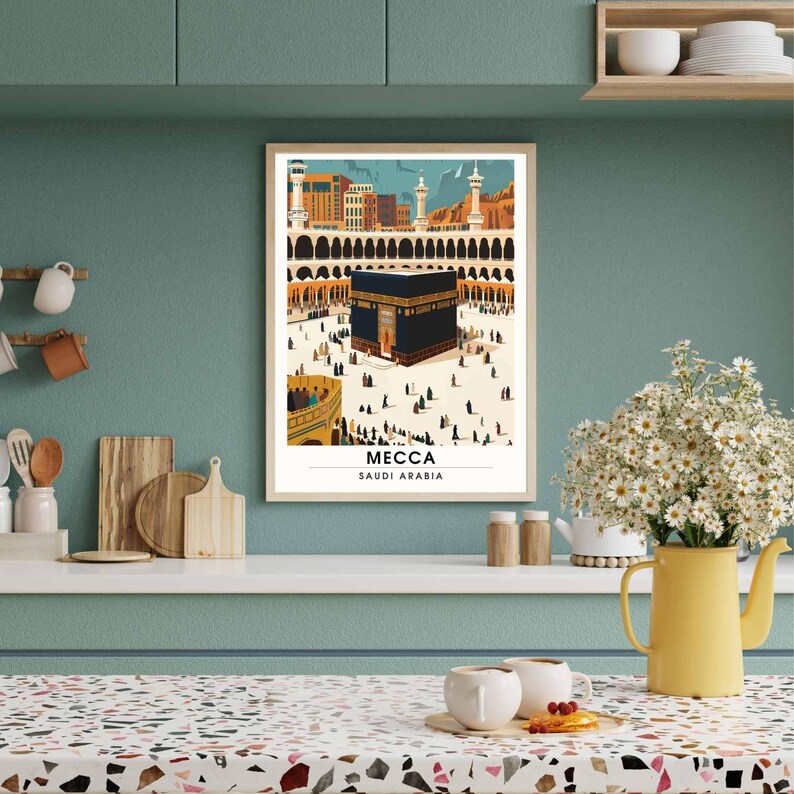 Mecca Poster | Travel Poster Mecca, Saudi Arabia | the Kaaba up Close ...