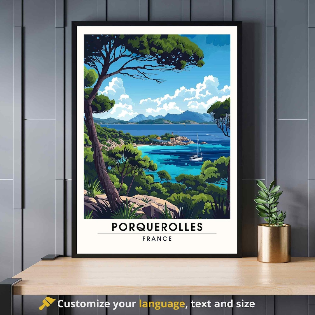Porquerolles Island Poster, France Porquerolles Print, Hyères - Etsy