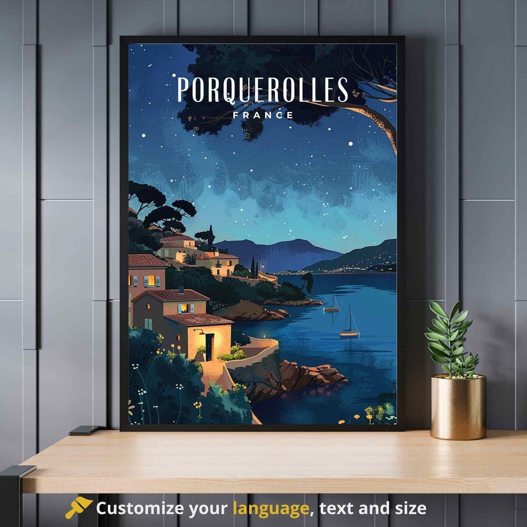 Porquerolles Island, France Poster Porquerolles at Night Travel Print - Etsy