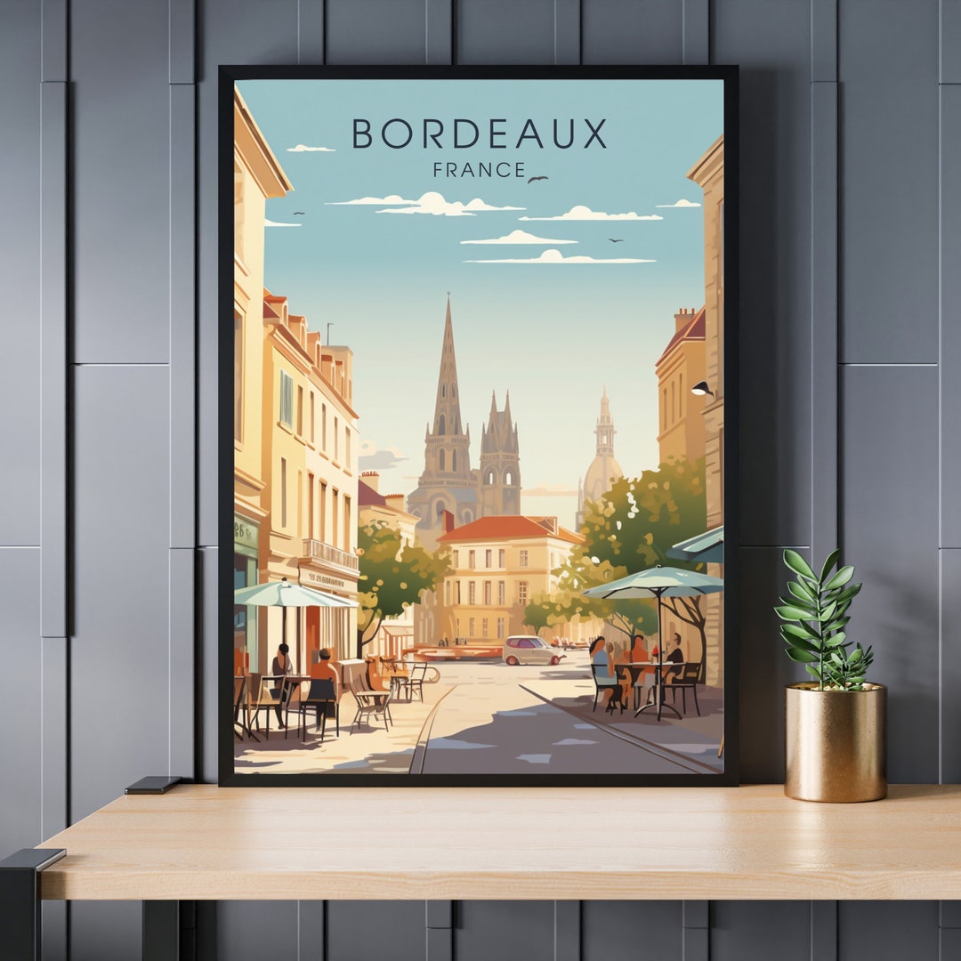 Bordeaux Poster, Bordeaux Travel Printing, France Poster, Bordeaux ...