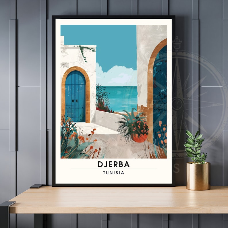 Poster Djerba, Tunesien Djerba-Druck Seeblick - Etsy.de