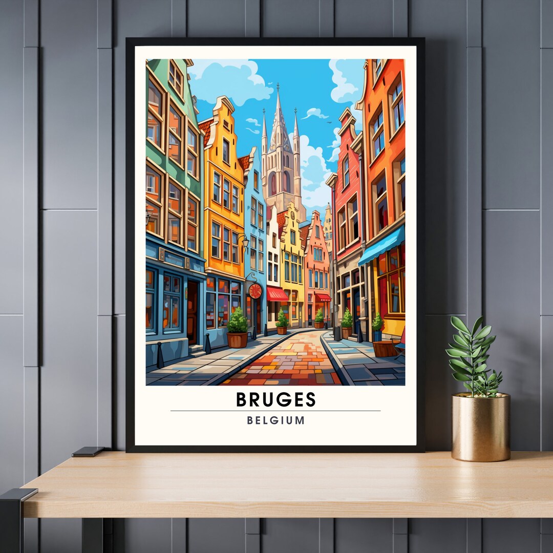 Bruges Poster - Bruges Travel Print - Bruges Print - Belgian Souvenirs Collection - Etsy