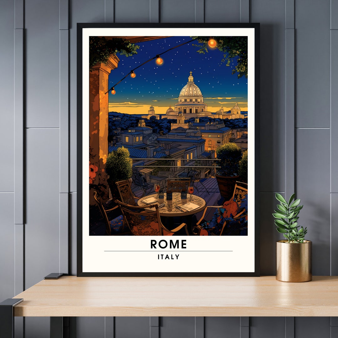 Rome Poster | Rome Travel Poster - Artistic Journey Print - Italian ...