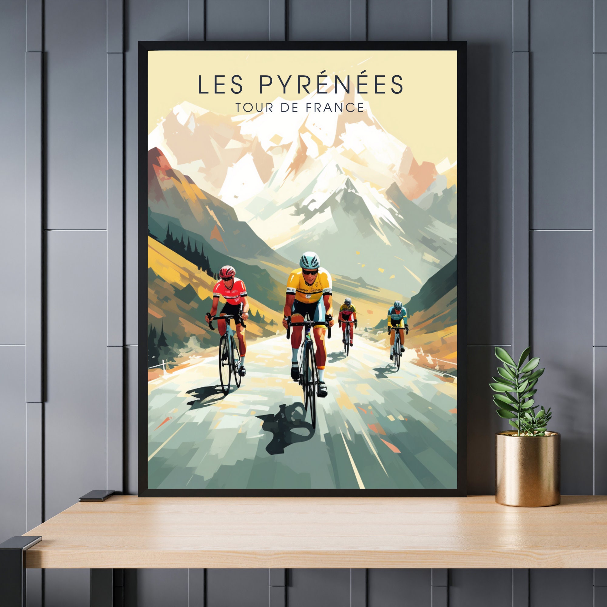 Tour De France Poster Set the Pyrenees, the Alps, the Vosges, Paris ...