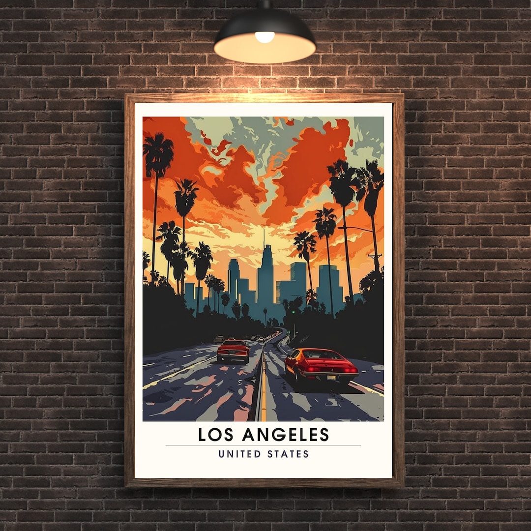 Los Angeles Print | Los Angeles, California Travel Print - Etsy