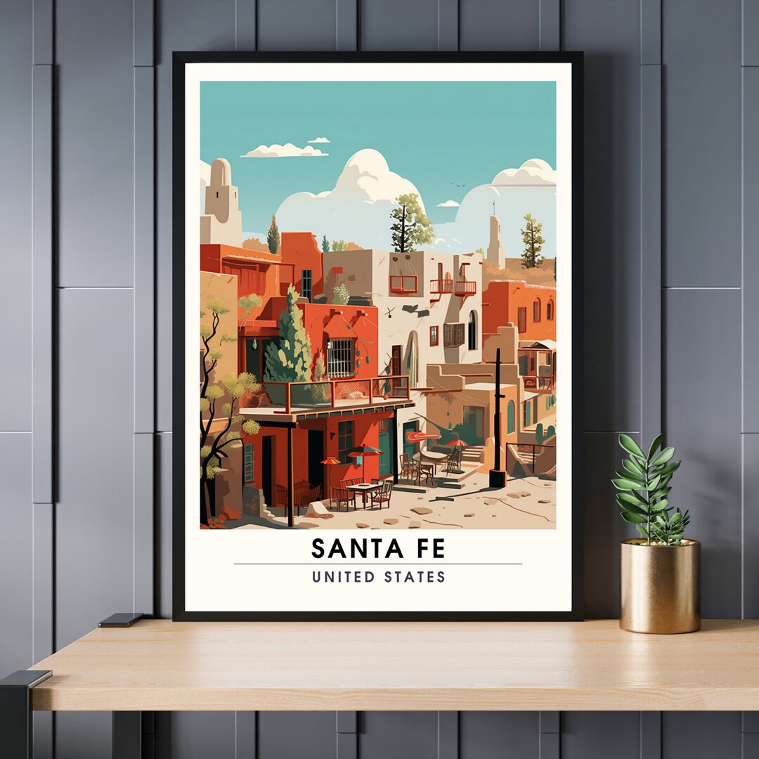 Santa Fe Print Santa Fe Travel Print Poster New Mexico - Etsy