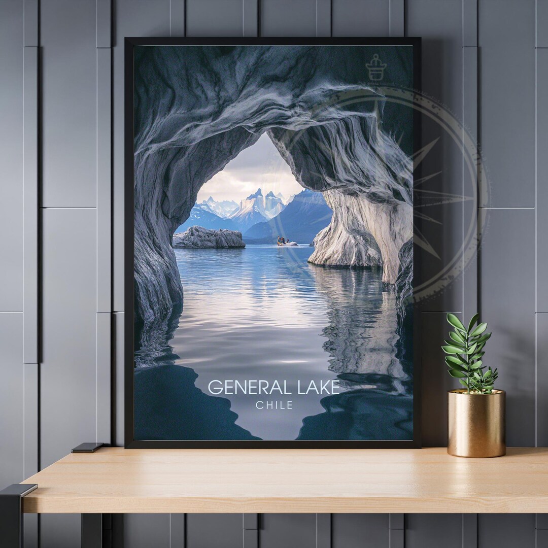 General Lake Poster | Chile Poster | Lake Poster - Etsy