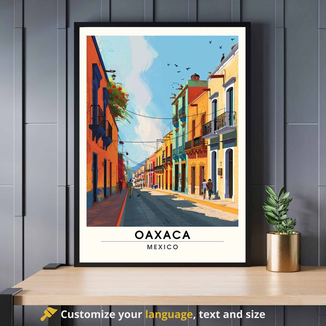 Oaxaca Poster | Oaxaca Print, Mexico Travel Poster | Oaxaca Printing ...