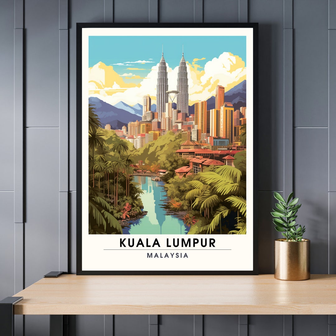 Printing Kuala Lumpur | Kuala Lumpur Travel Poster - Etsy