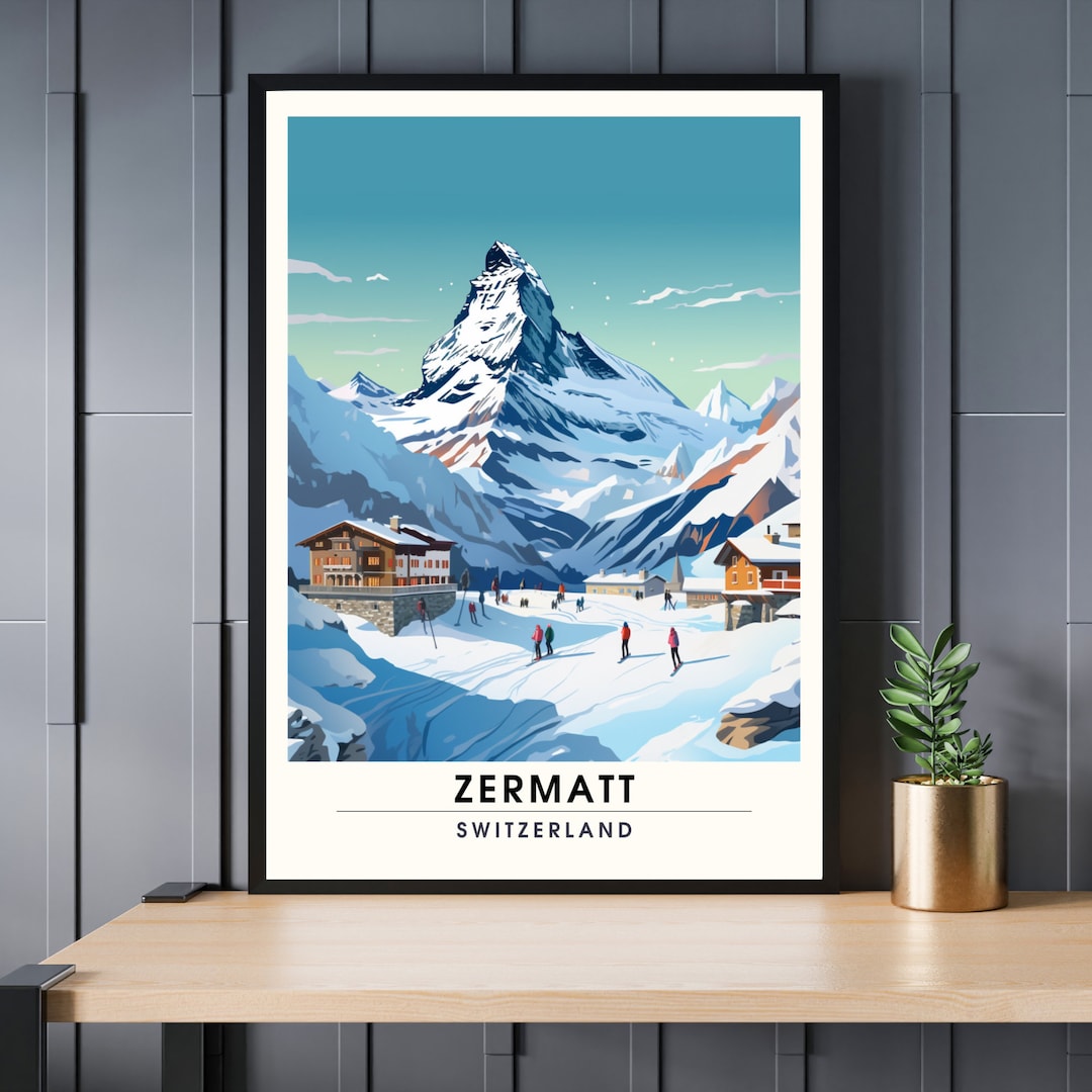 Poster Zermatt, Switzerland Printing Zermatt Ski Poster - Etsy
