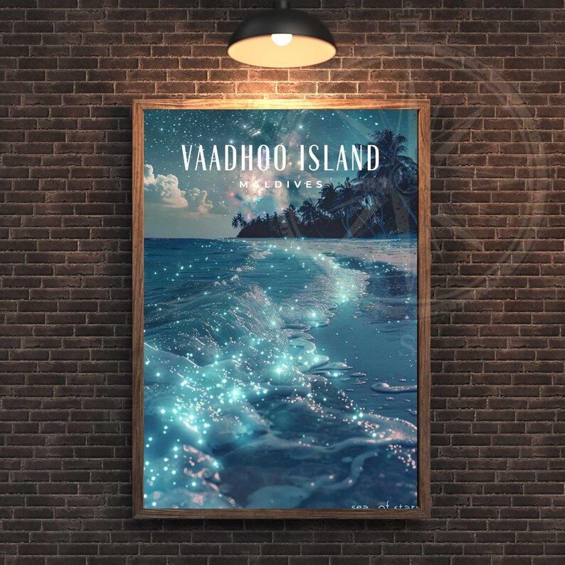 Vaadhoo Island Poster | Travel Poster the Maldives | Vaadhoo Island ...