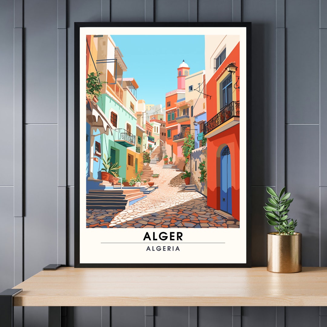 Algiers Poster Algiers Travel Poster Poster Casbah of Algiers Algeria ...