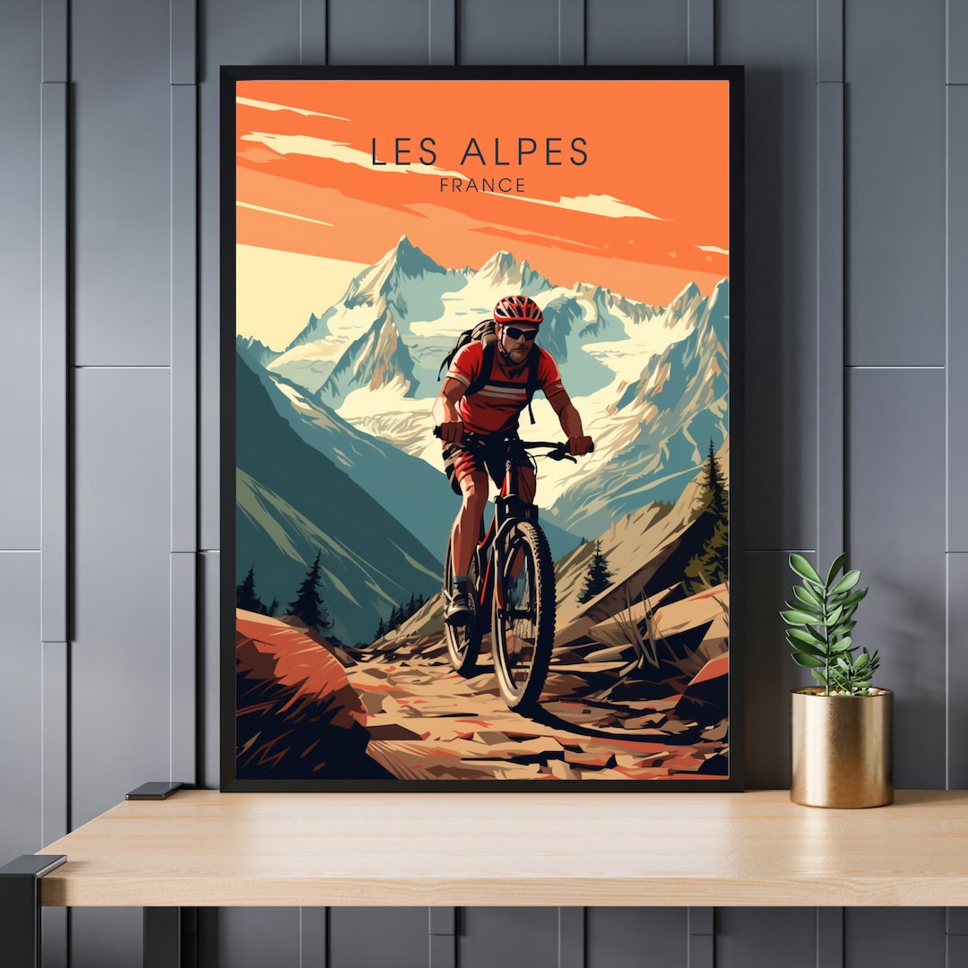 The Alps Poster | Mountain Bike Poster | Mountain Bike Print - the Alps ...